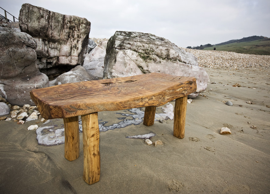 Hewn chestnut coffee table - Ed Brooks Ed Brooks